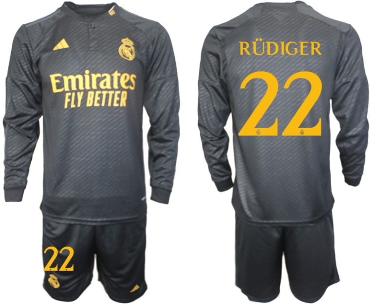 Antonio Rudiger #22 Moški Nogometni dresi Real Madrid Tretji Dolgi ...