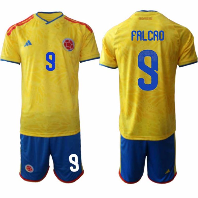 Moški Nogometni dresi kompleti Radamel Falcao #9 Kolumbija Domači SP 2026